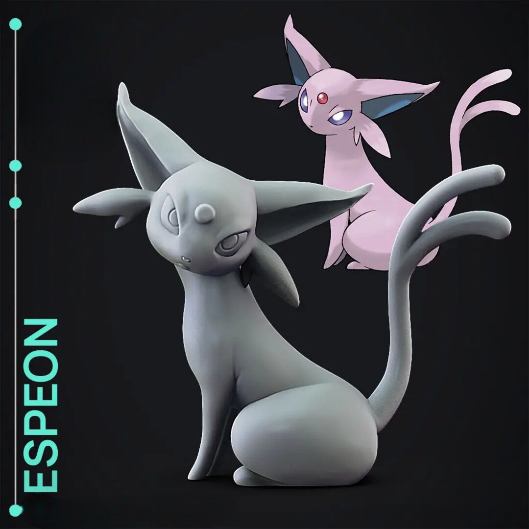 Espeon Figure, Pokemon Stl File for 3D Printing, Espeon Stl 3D Model Design, Espeon Statue Stl ...