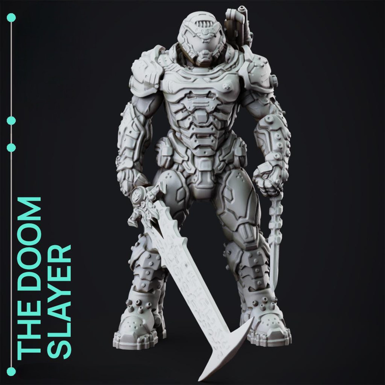 Doom Slayer Figure, Doom Game Stl File for 3D Printing, Doom Slayer ...