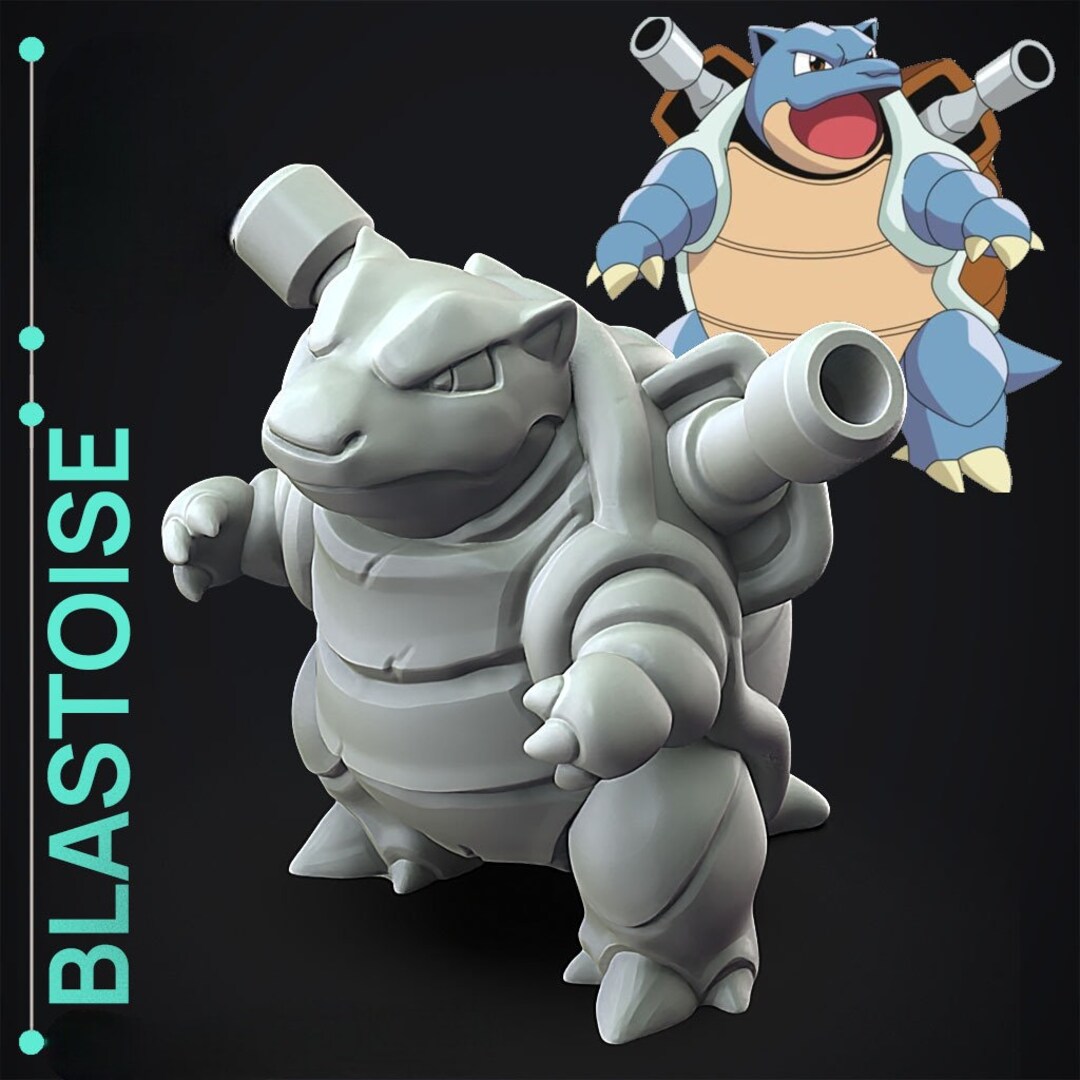 Figura Blastoise, arquivo Pokémon Stl para impressão 3D, design de ...