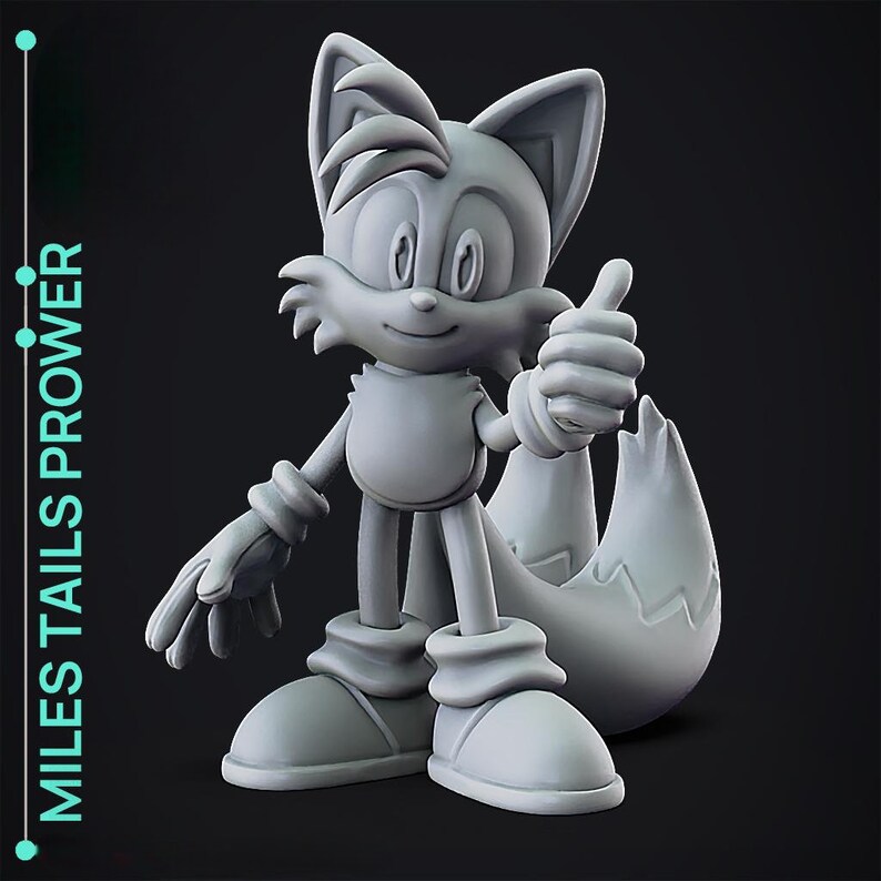 Tails Figure, Sonic the Hedgehog Stl File 3D Printing, Stl 3D Model ...