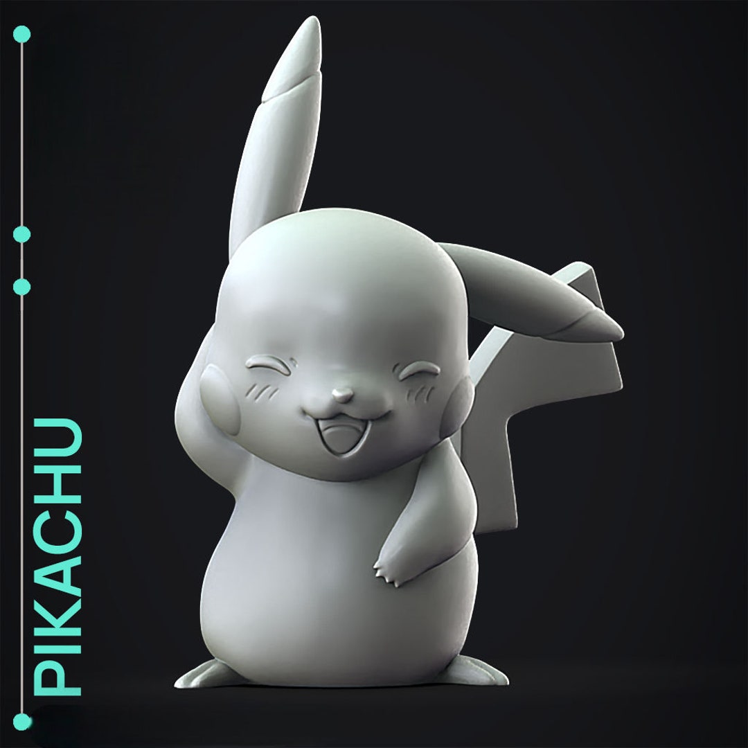 Pikachu Figure 2, Pokemon Stl File for 3D Printing, Stl 3D Model Design ...