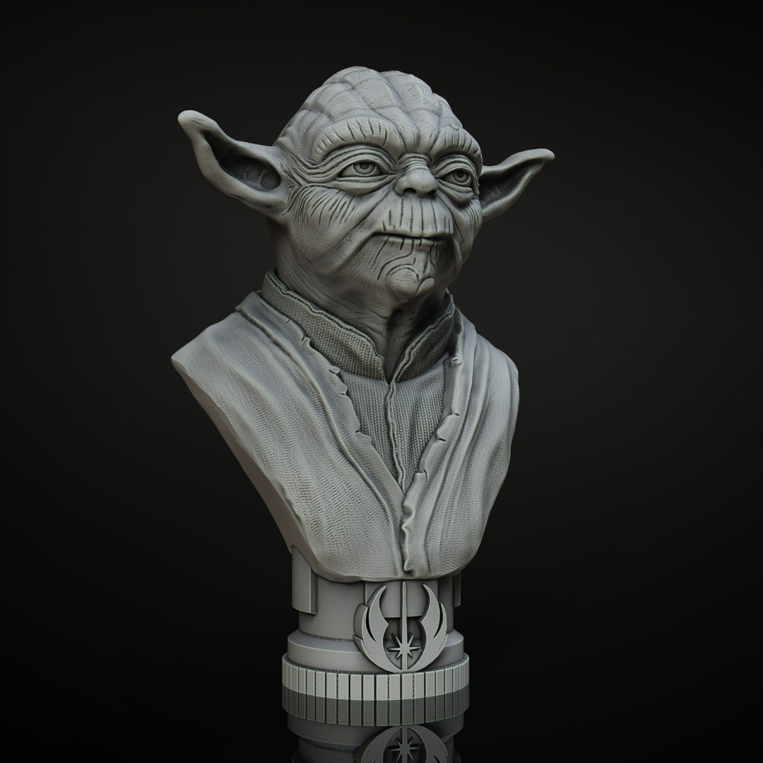 Yoda Bust pre Supported and Unsupported, Yoda Stl File for 3D Printing ...