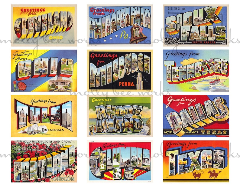 ROAD TRIP! Vintage Large Letter Postcards From Every State on the ...