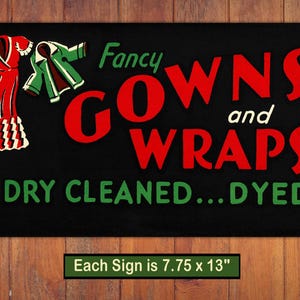 Antique Vintage 1930's Dry Cleaning Signs Shoes Shined Hats Cleaned ...