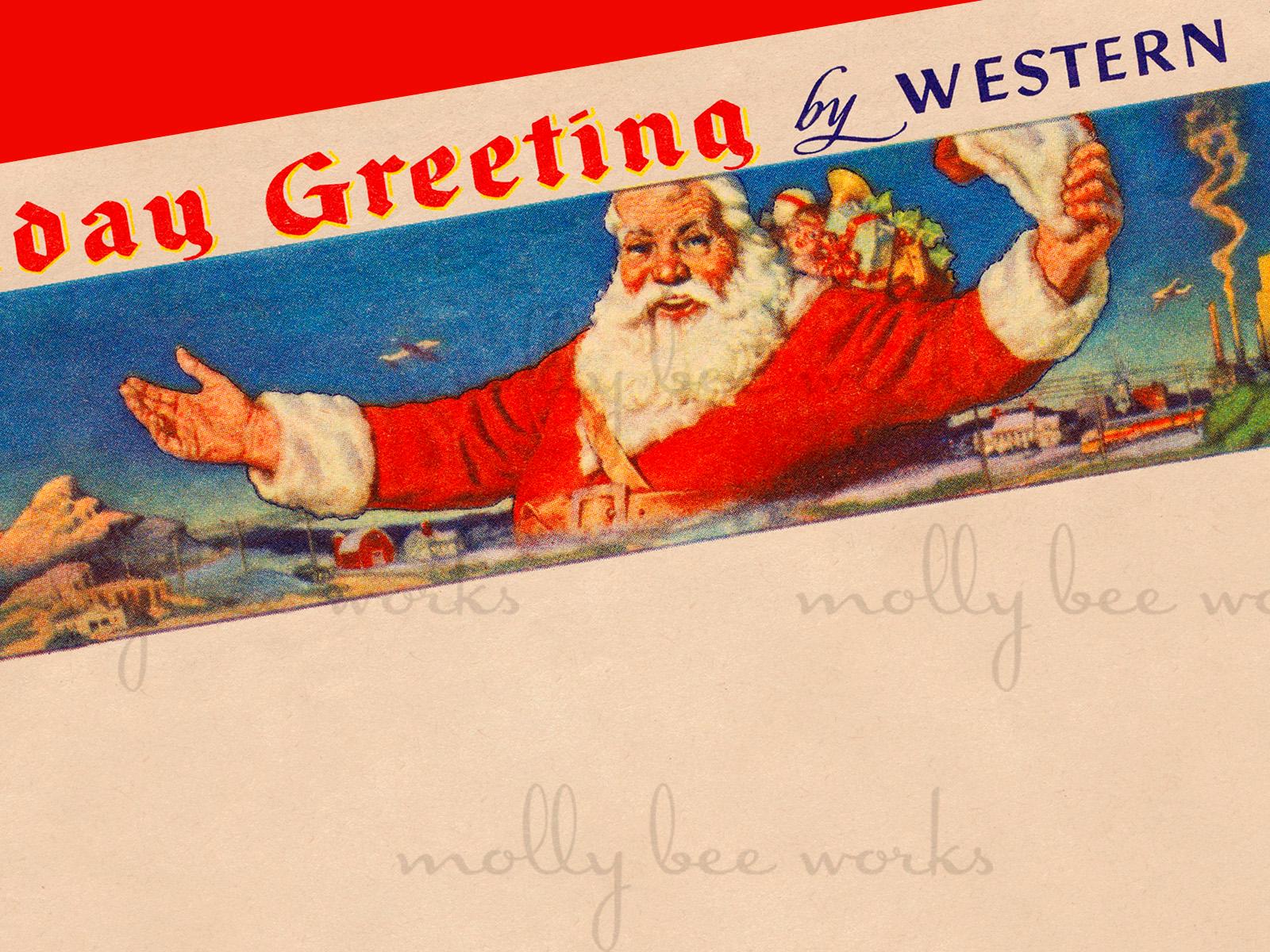 1940's Western Union Holiday Greeting Telegram/telegraph Blank Huge ...