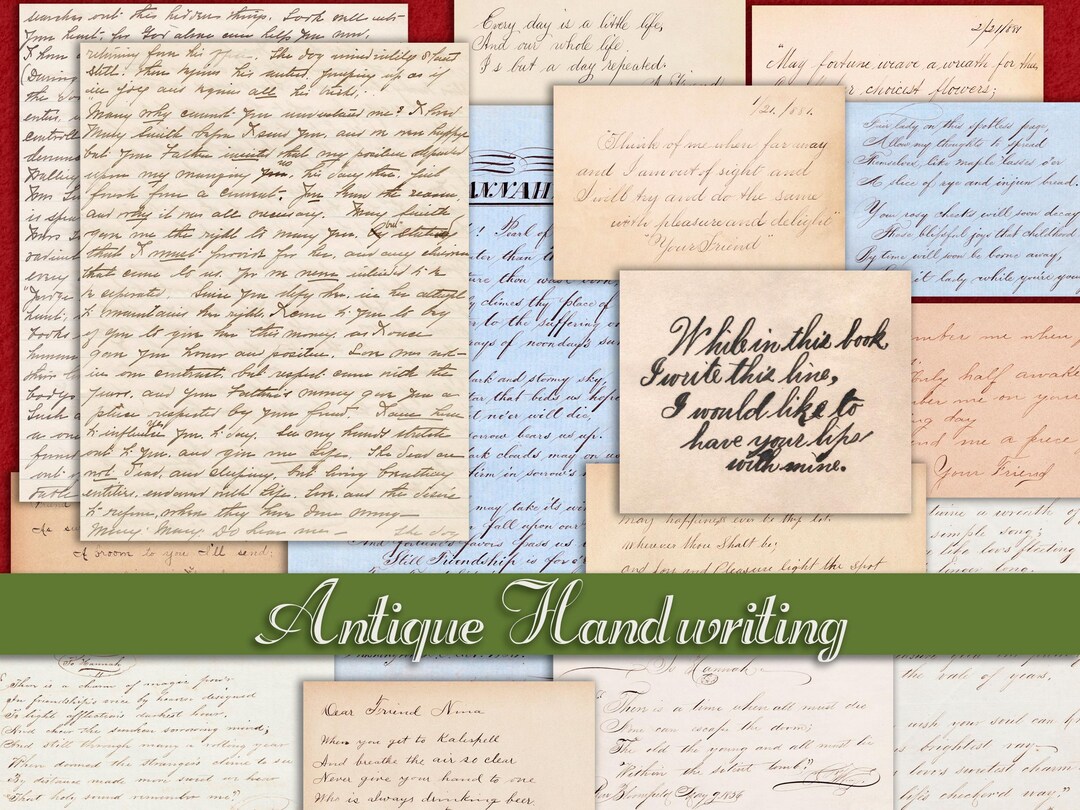Antique Victorian Handwriting 1800's Lovely Handwritten Friendship ...