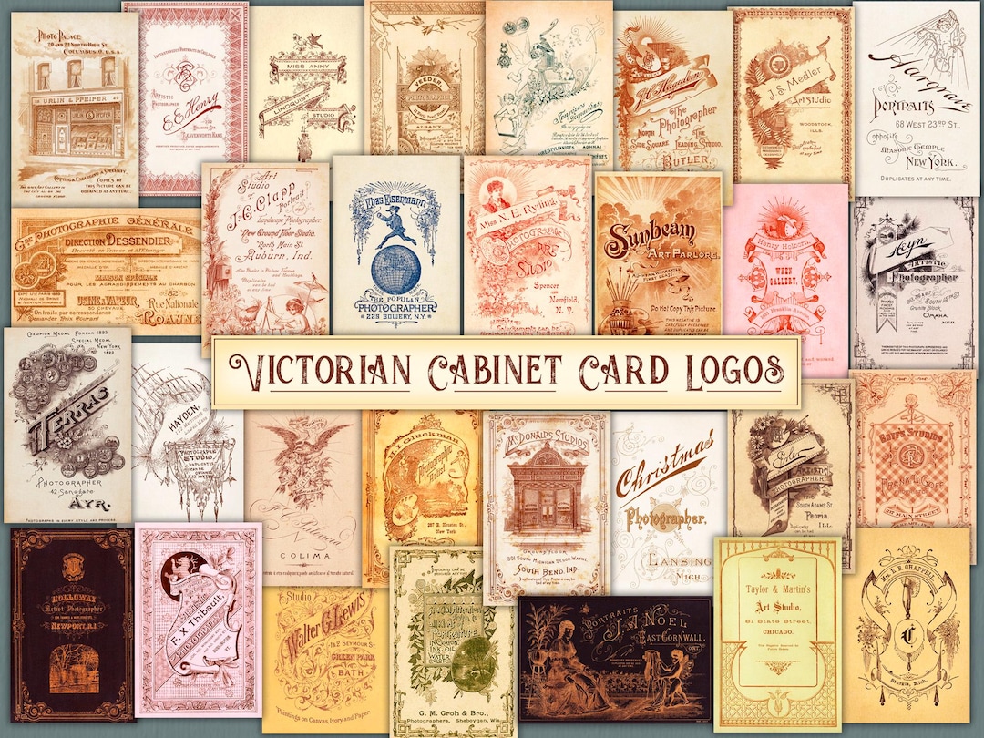 Victorian Cabinet Card Backs 30 Unique Photographers Advertising ...