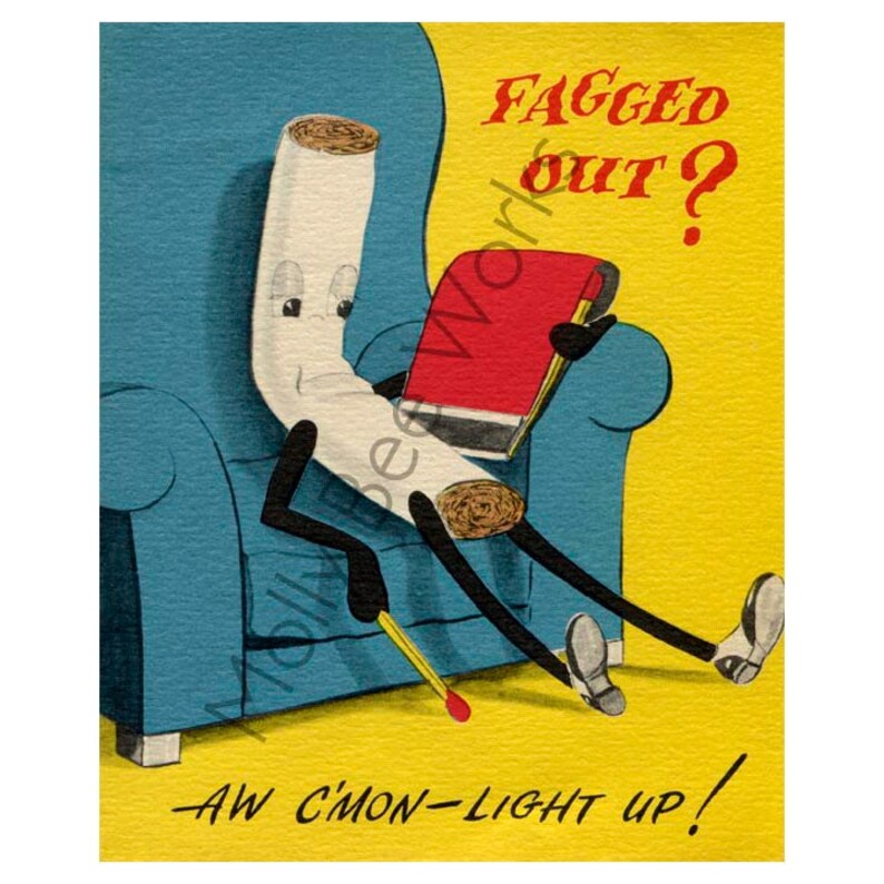 Vintage Greeting Card Instant Digital Download Cigarette & Matches - Etsy