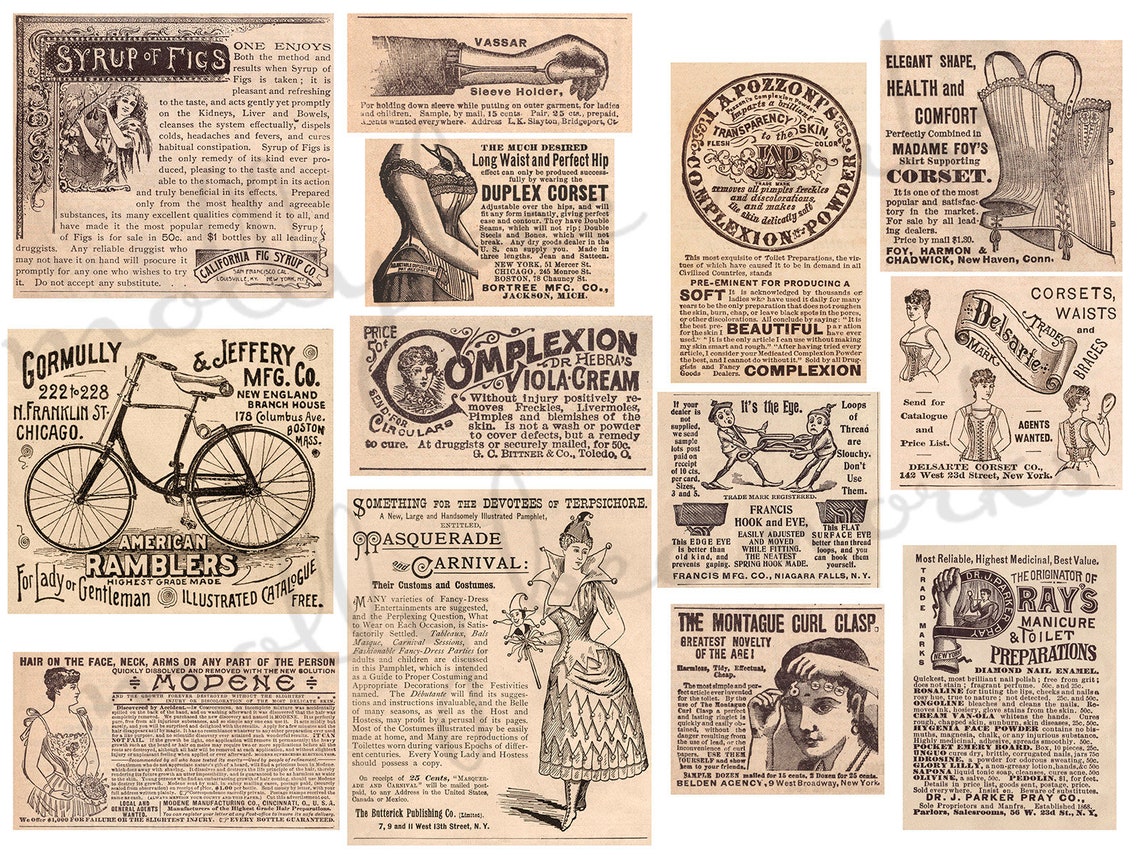 Victorian Advertisements 1890's Women's Magazine Ads Corsets Quack ...