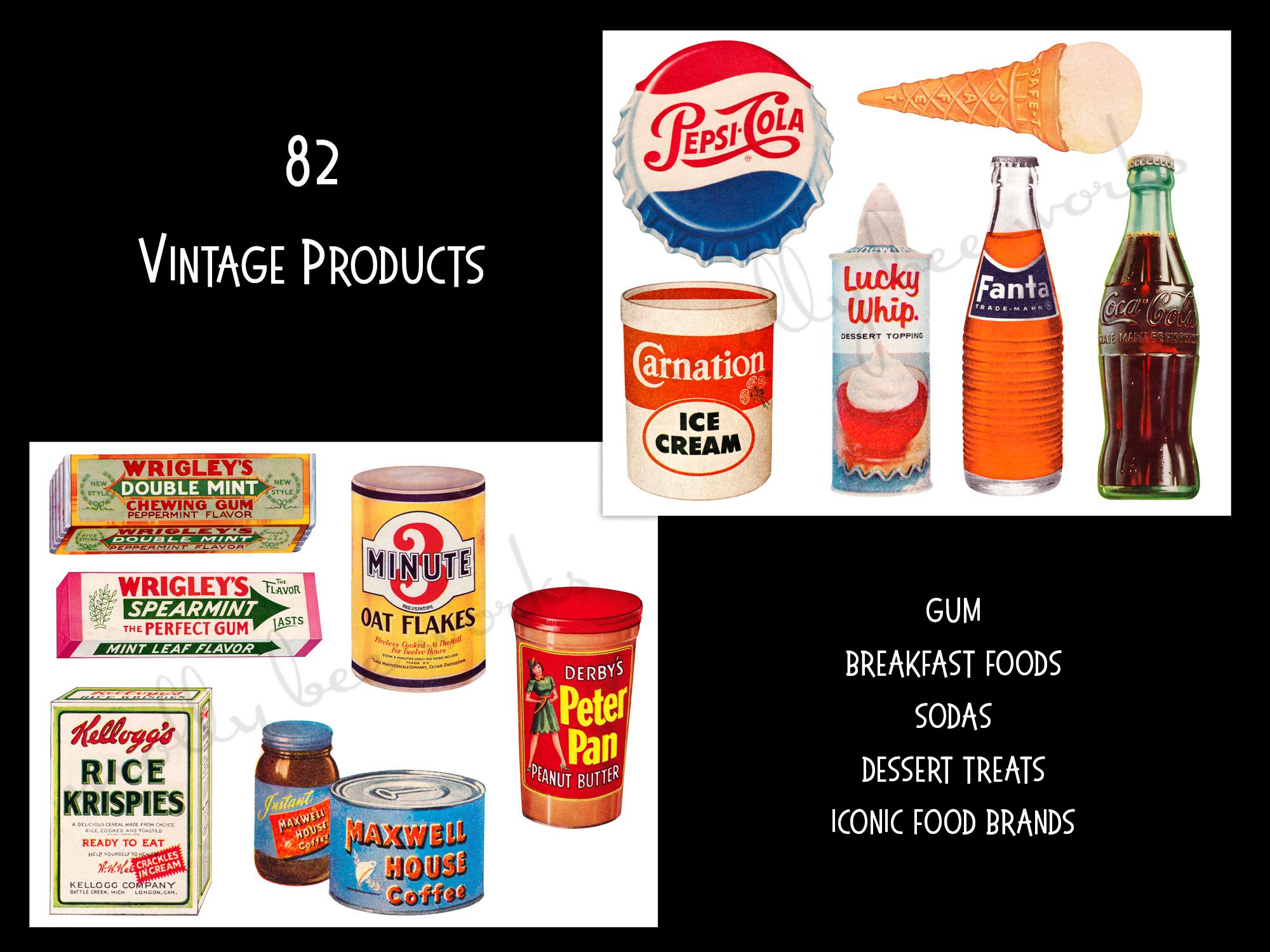 Vintage Products! Nostalgia Galore Food Drink Beauty Canned Goods Baby ...