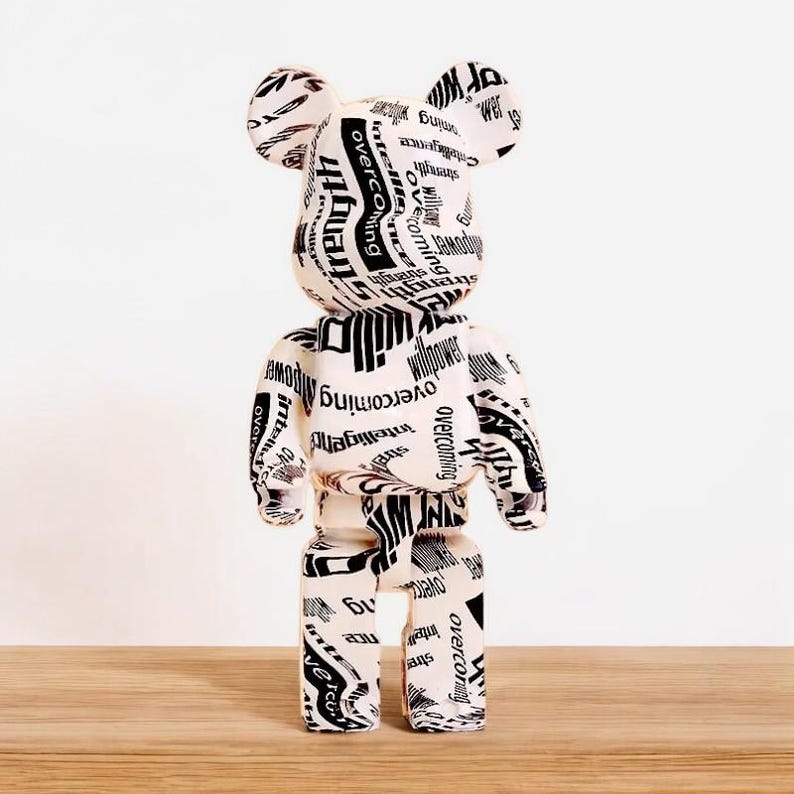 Creative 3D Bear Statue for Shelf Decor, Decorative Resin Ornament ...