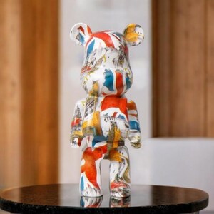 Cute Bear Brick Action Figurine for Home Decor, Colorful Resin Ornament ...