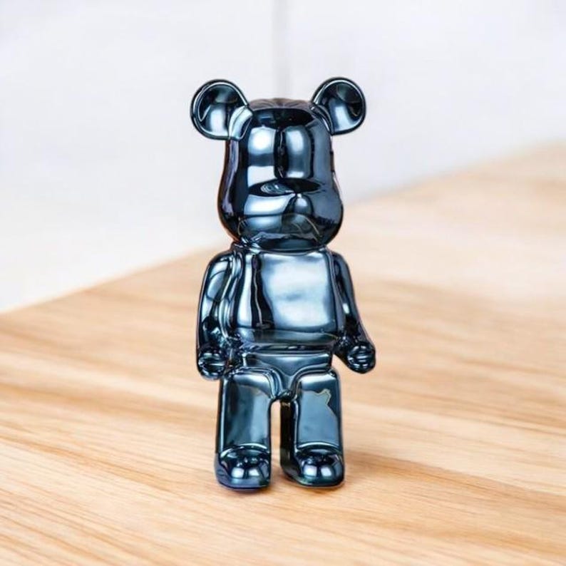 Cute Bear Brick Action Figurine for Shelf Decor, Unique Resin Ornament ...