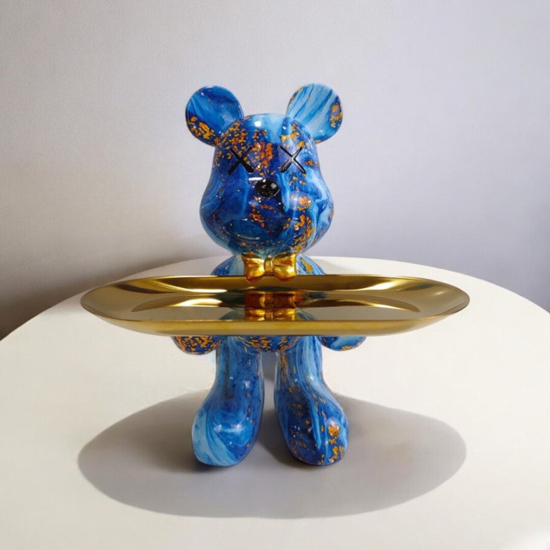 Unique Resin Bear Statue for Home Decor, Handmade Bear Desktop ...