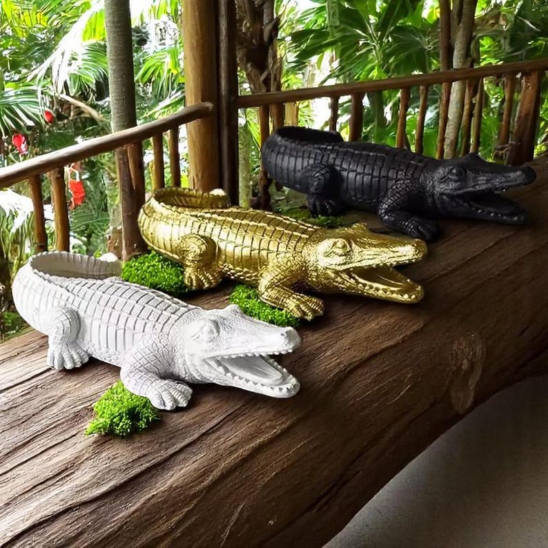 Decorative Crocodile Sculpture for Reptile Decor, Unique Crocodile ...