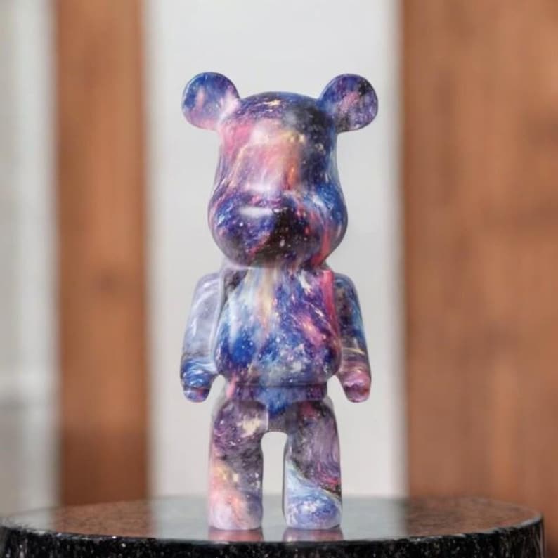 Cute Bear Brick Action Figurine for Home Decor, Colorful Resin Ornament ...