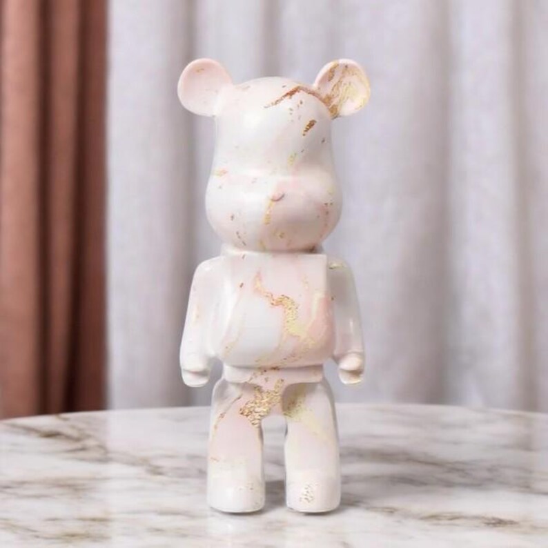 Cute Bear Brick Action Figurine for Home Decor, Colorful Resin Ornament ...