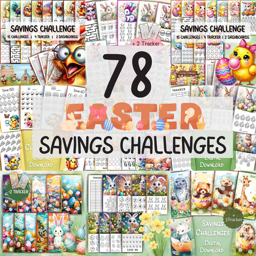 BIG Easter Savings Challenge Bundle PRINTABLE Savings Tracker Fun ...