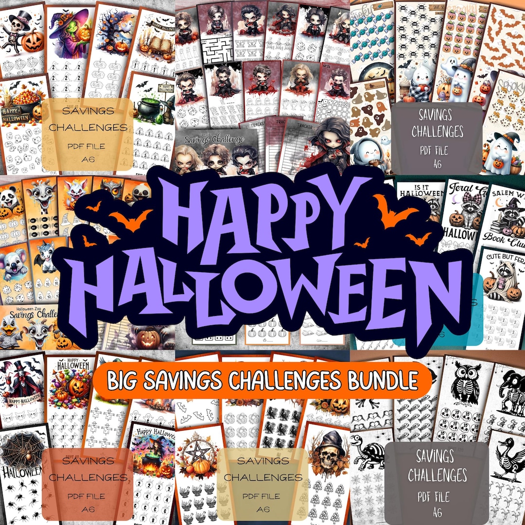 BIG Halloween Savings Challenge Bundle Printable Budget Games for Cash ...