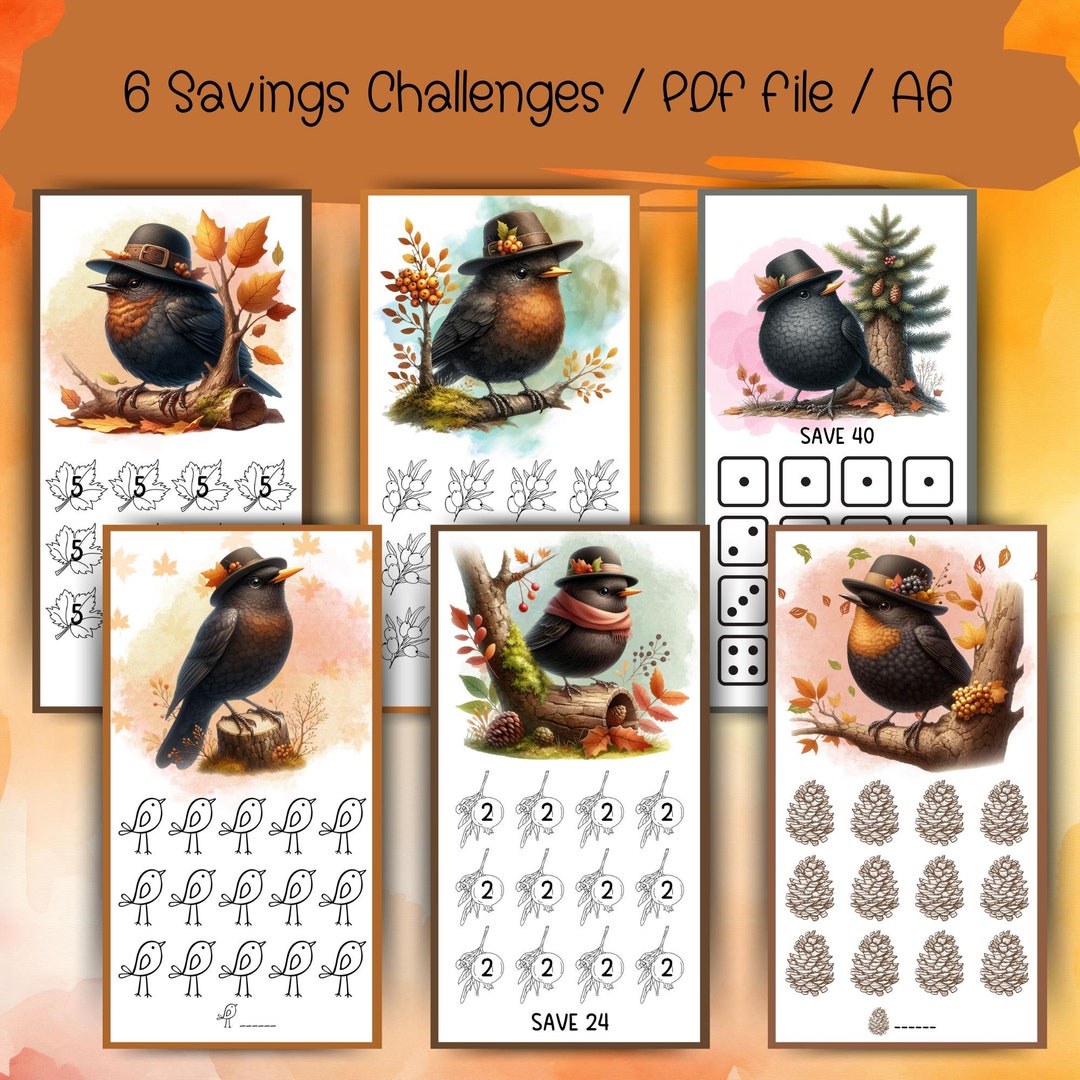 Blackbird Savings Challenges, Wildlife Mini Savings Challenges Bundle ...