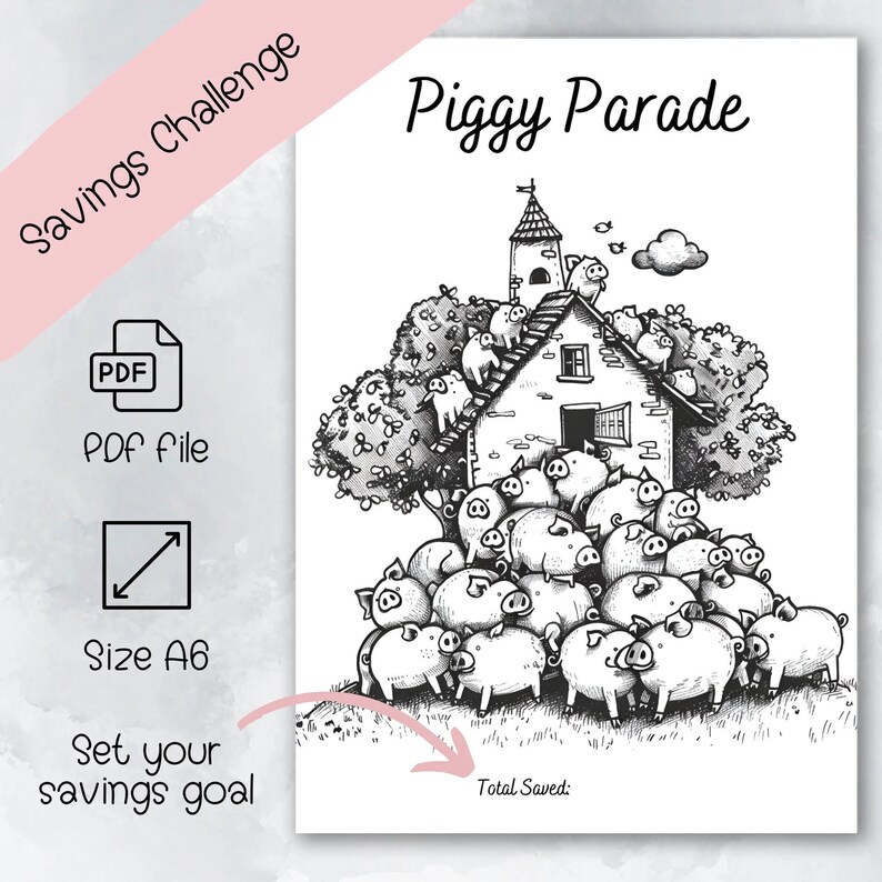 Savings Challenge "piggy Parade", Money Savings Challenge, Savings ...