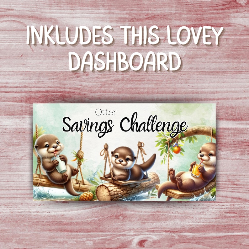 Cute Otter Savings Challenge A6 Printable Budget Game Cash Envelope ...