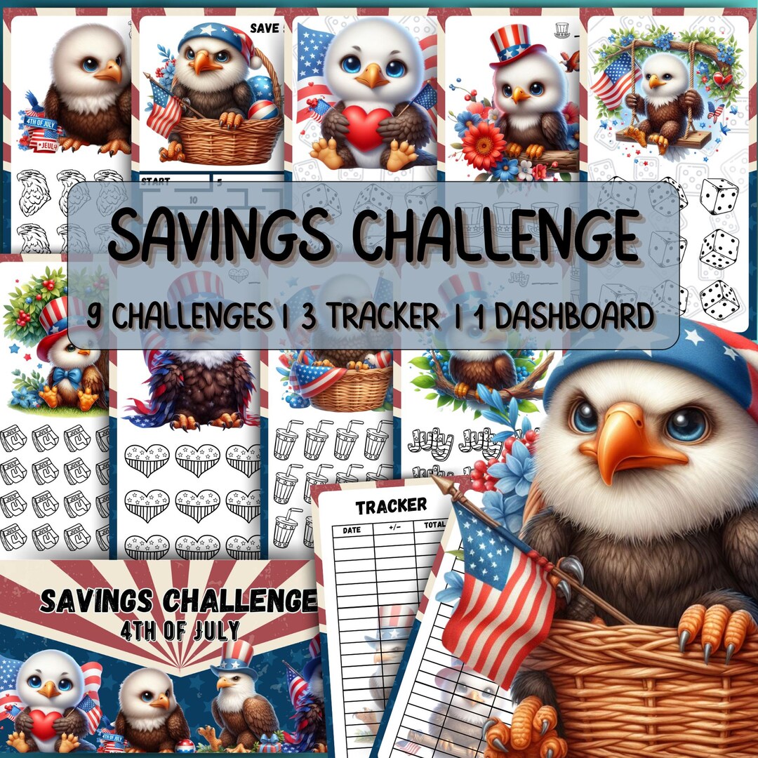 4th of July Savings Challenge Digital Budget Game Fits A6 Binder Money ...