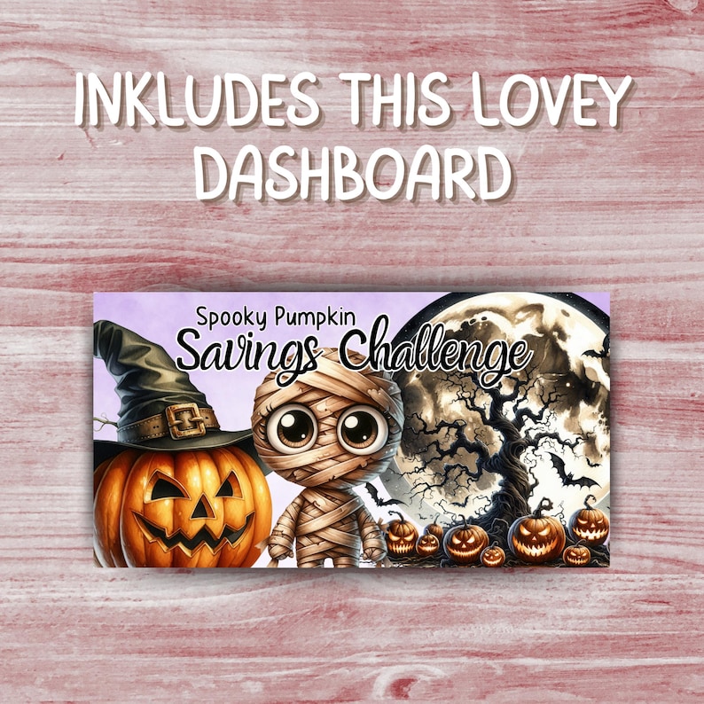 Spooky Pumpkin Savings Challenge Kawaii Budget Tracker Printable Cash ...