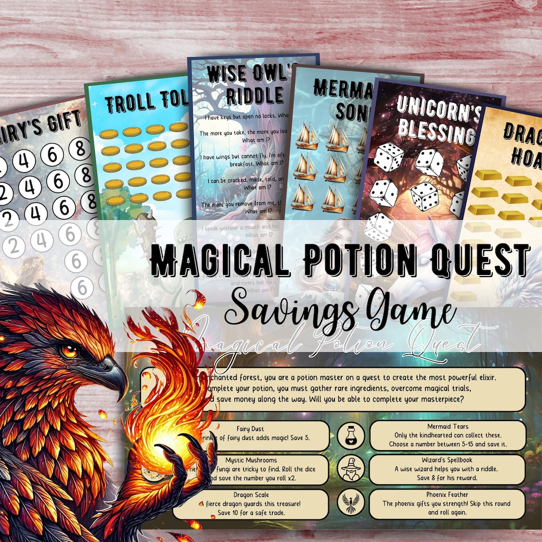 Magical Potion Savings Challenge Fun Fantasy Budget Game Printable A6 ...