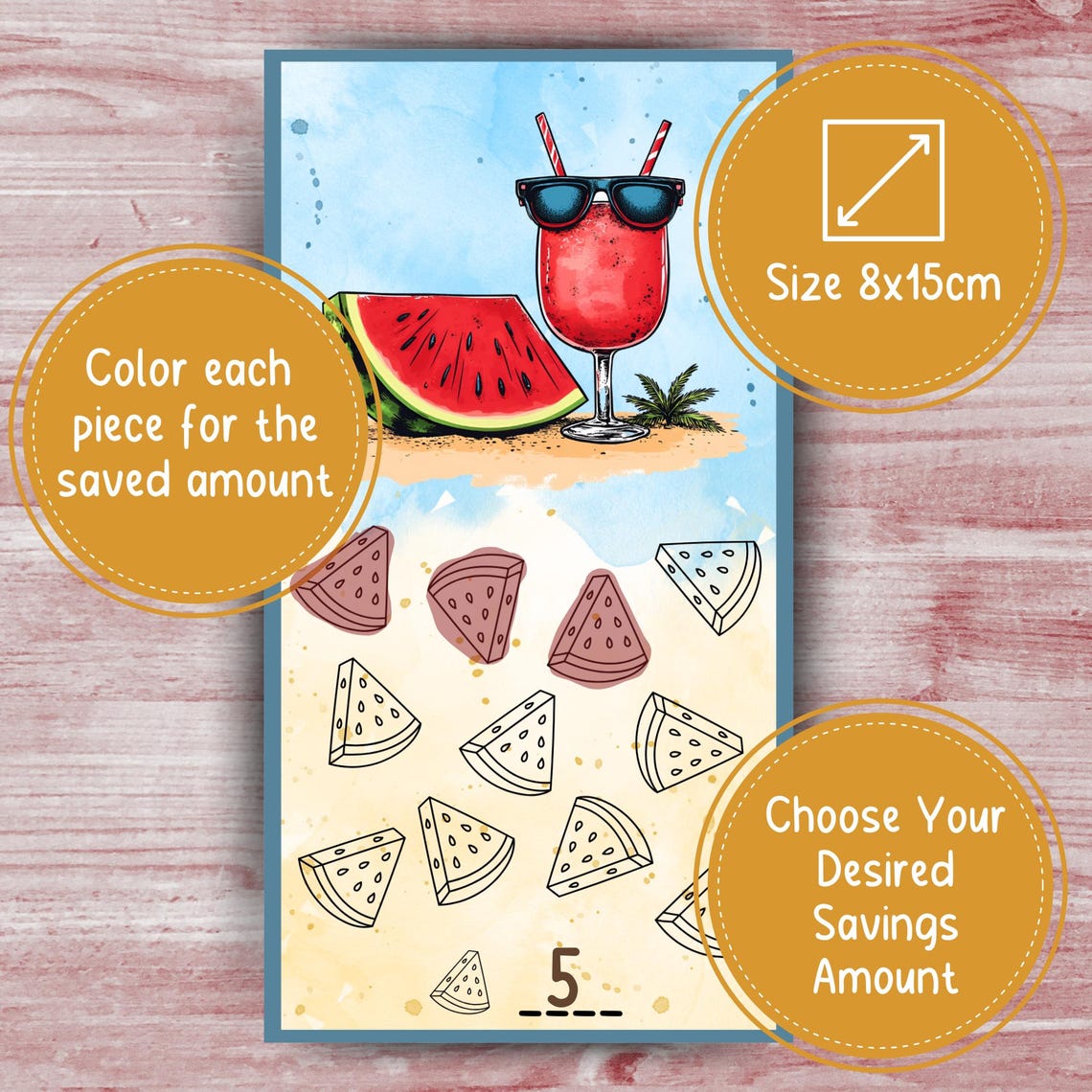 Beach Vacation Savings Challenge A6 Printable Budget Game Cash Envelope ...