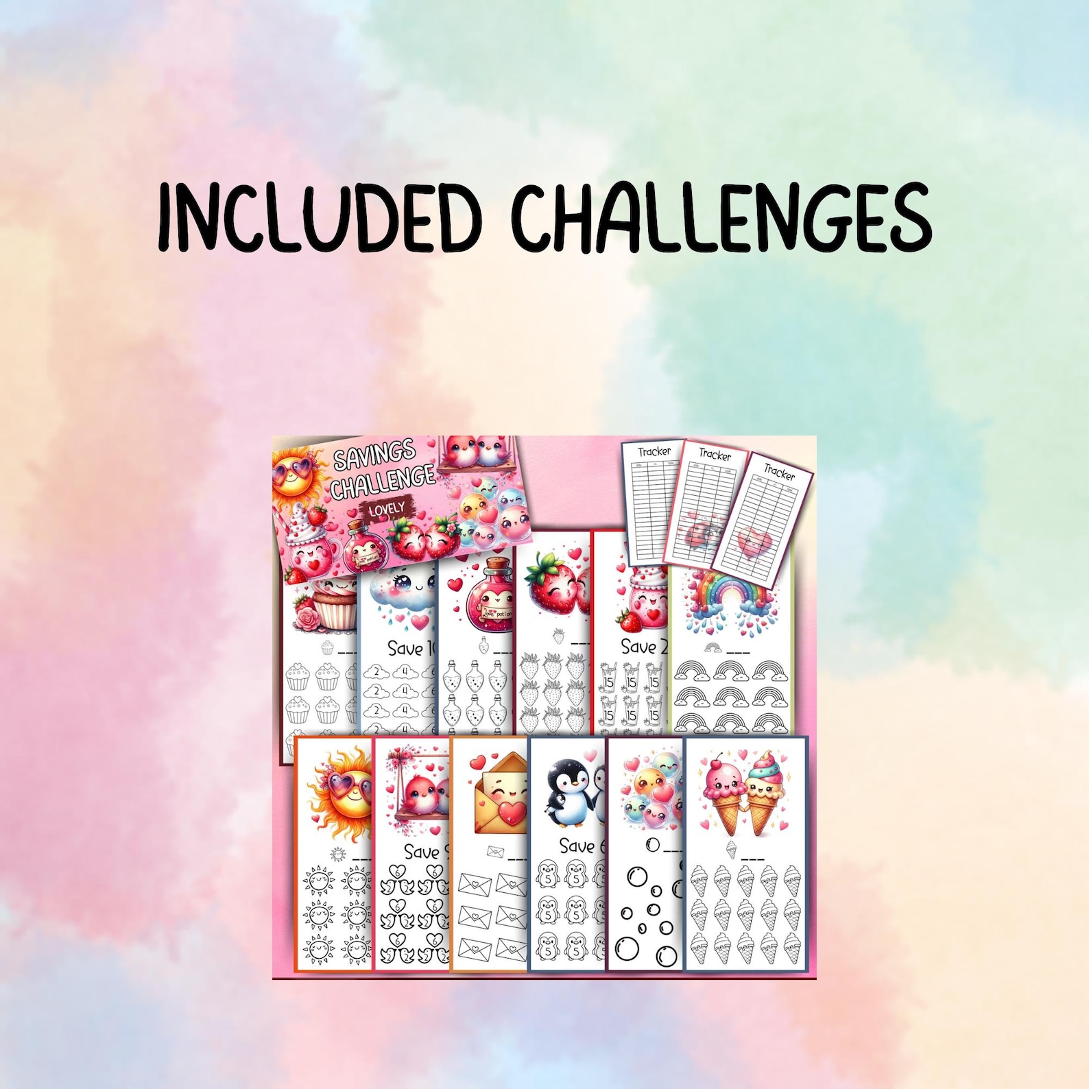 BIG Cute Savings Challenges Bundle With 89 Challenges, Budget Binder ...