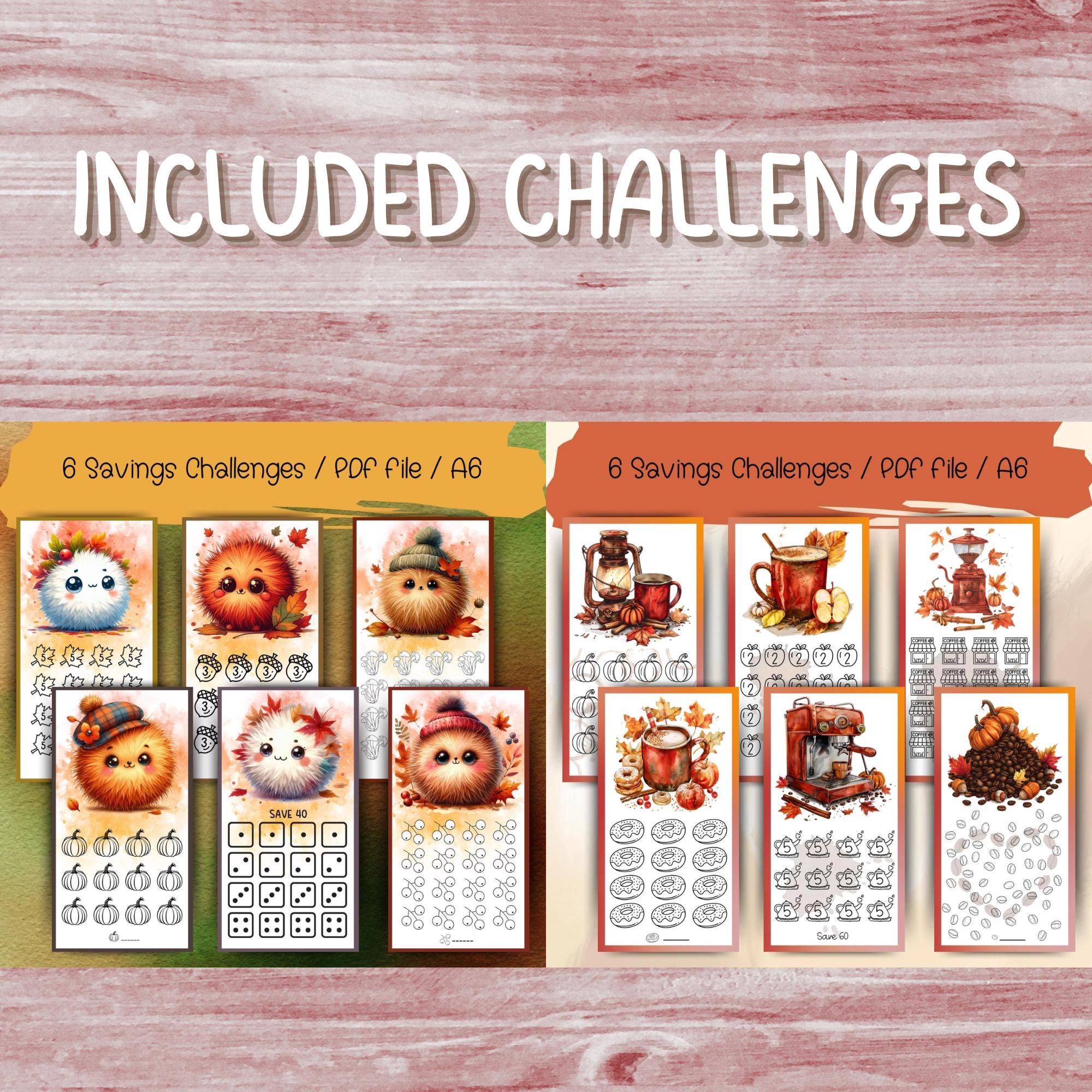 BIG Autumn Savings Challenge Bundle 60 Printable Budget Games A6 Cash ...