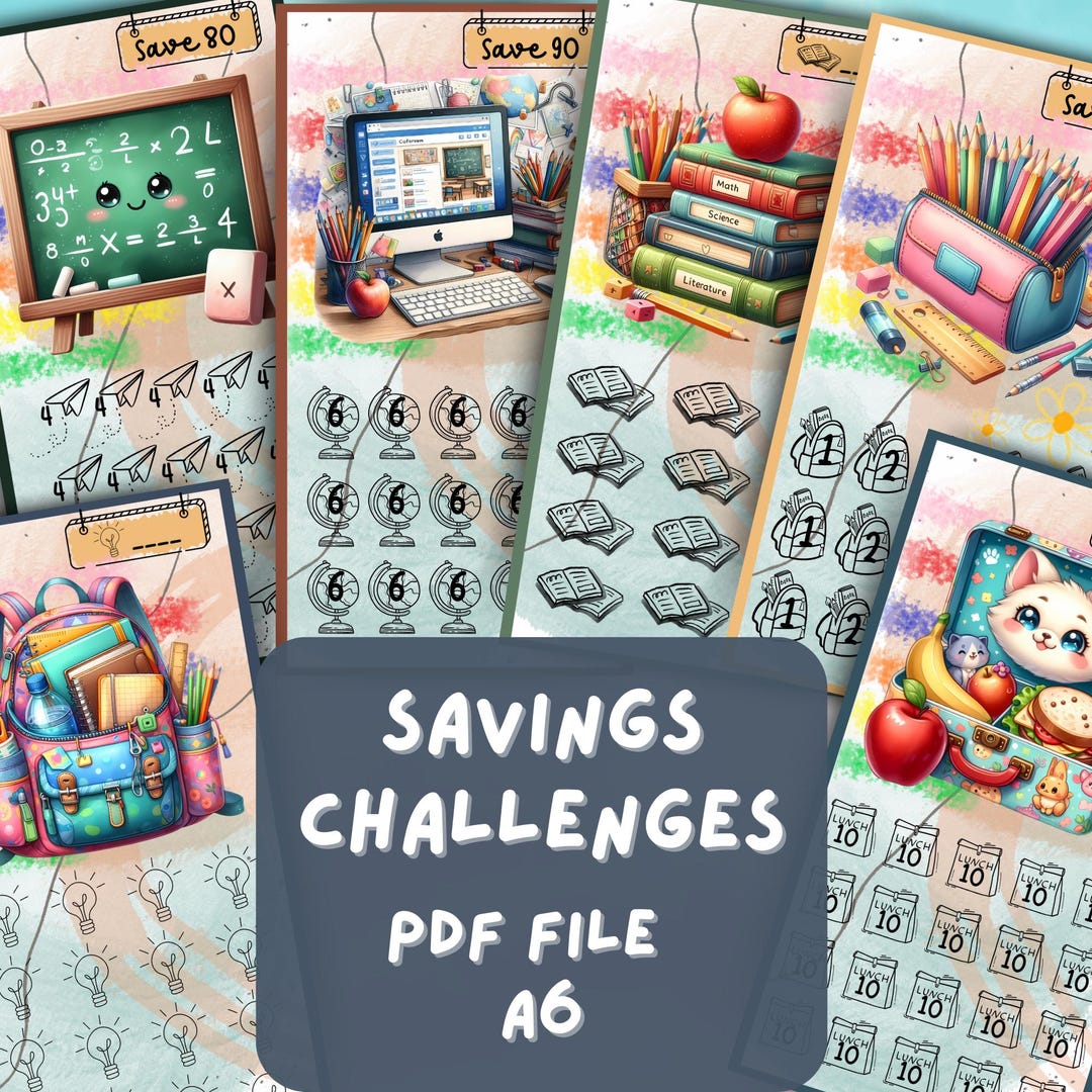 Lovely Education Savings Challenges, Fitting for A6 Envelopes Methode ...