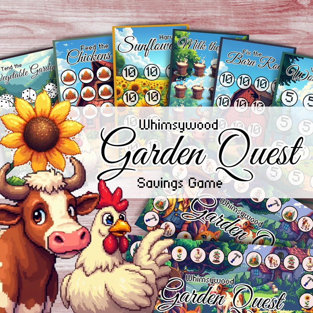 Cottage Savings Challenge Printable Budget Game Customizable Cozy Money ...