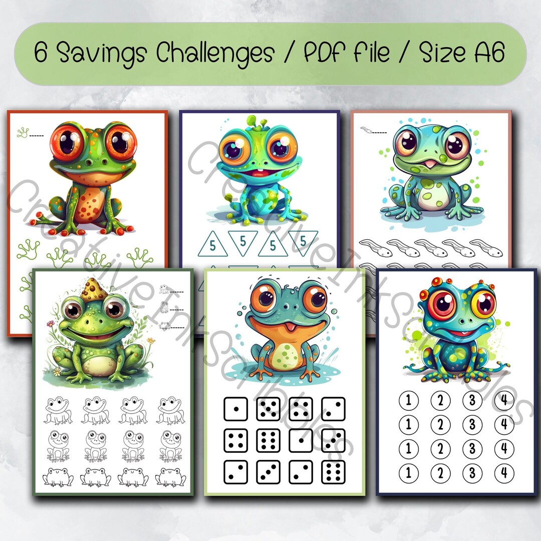 Froggy Savings Challenges, Frog Mini Savings Challenges Bundle, Low ...