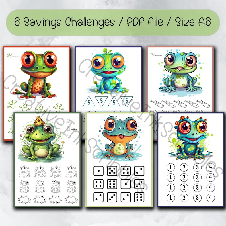 Froggy Savings Challenges, Frog Mini Savings Challenges Bundle, Low ...