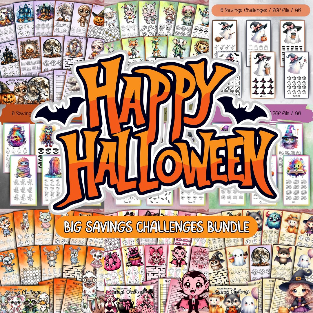 Spooky Halloween Savings Challenge Bundle Printable Halloween Budget ...