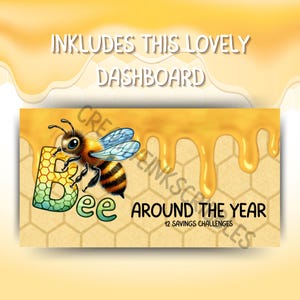 Bees Around the Year Savings Challenges, 12 Months Challenges Bundle ...