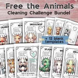 Animal Rescue Cleaning Challenge Printable Chore Game for ADHD Kids and ...