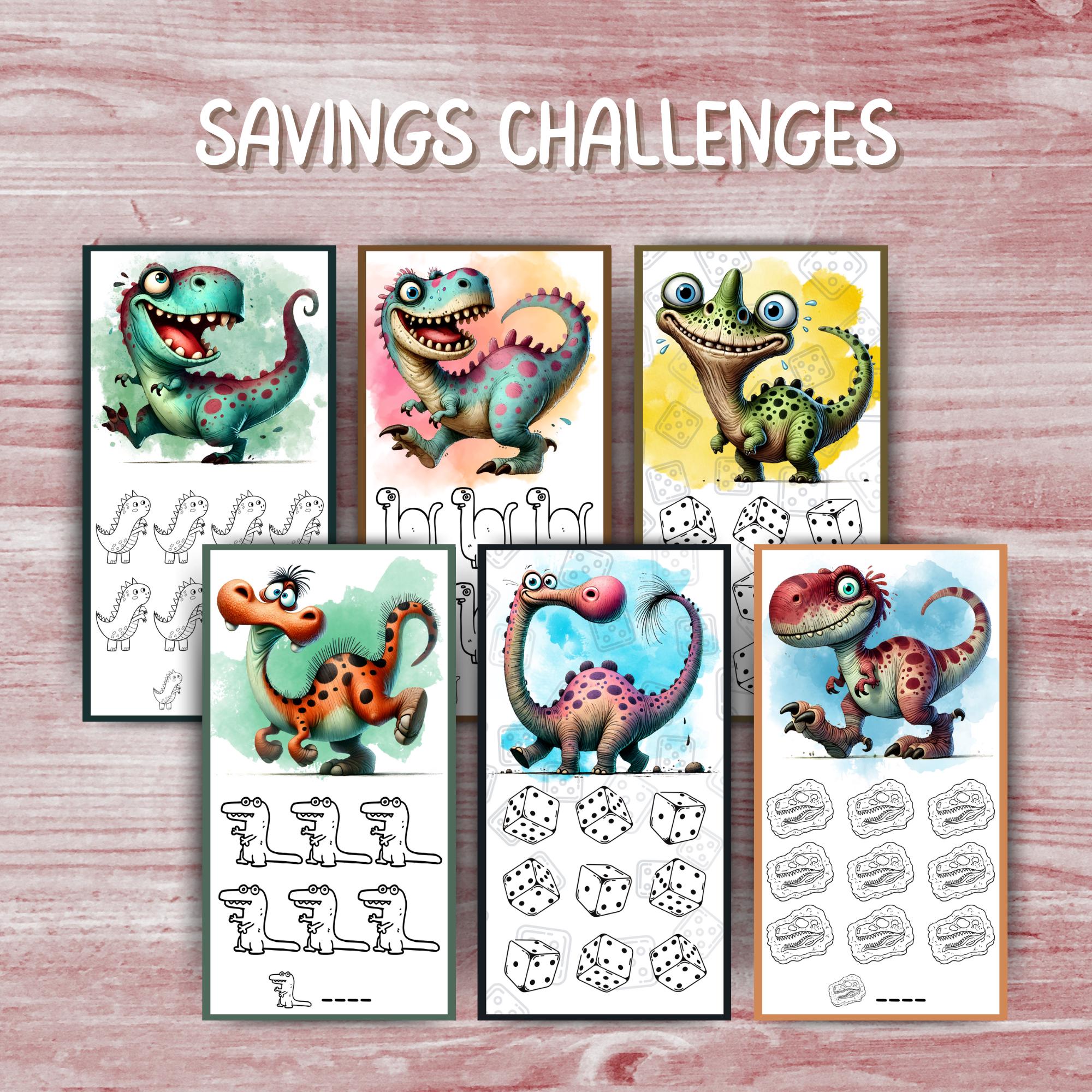 Dinosaur Savings Challenge A6 Printable Budget Game for Cash Envelope ...