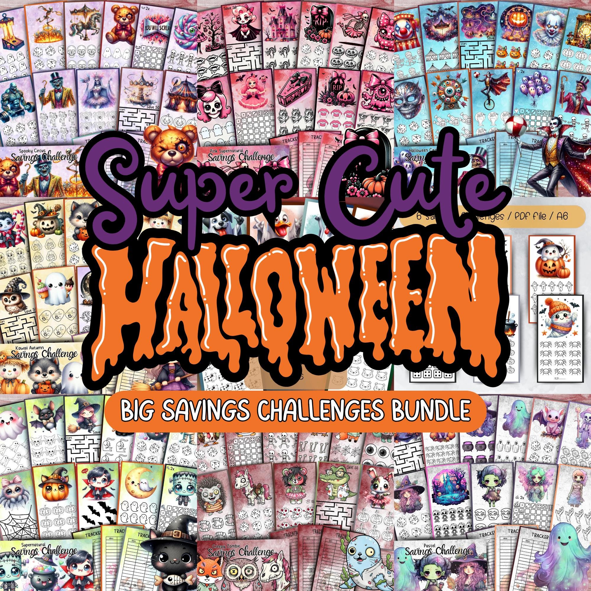 Super Cute Halloween Savings Challenge Bundle Printable Budget Binder ...