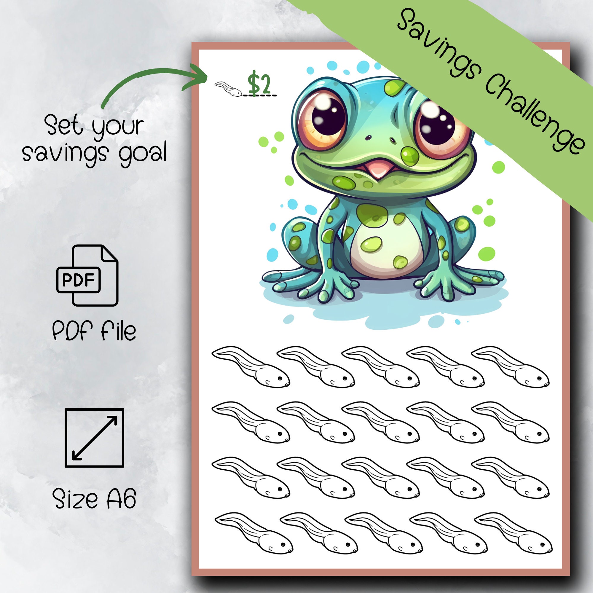 Froggy Savings Challenges, Frog Mini Savings Challenges Bundle, Low ...
