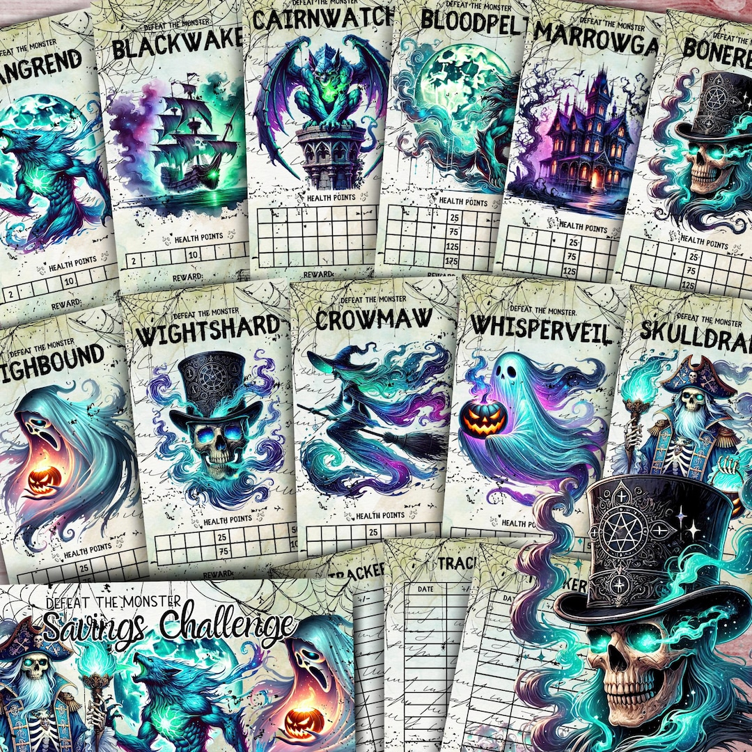 DND Monster Hunt Savings Challenges Halloween Vibes Fitting for Budget ...