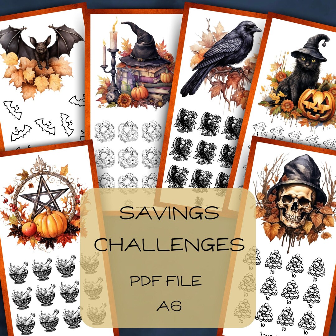 Scary Fall Savings Challenges, Halloween Mini Savings Challenges Bundle ...