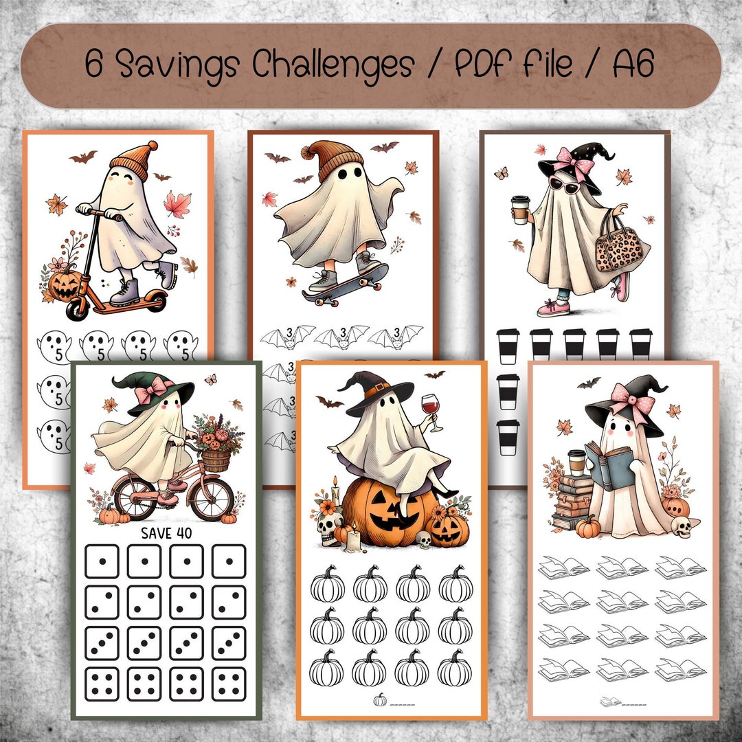 Spooky Ghost Savings Challenges, Budget Binder Challenge, Savings ...