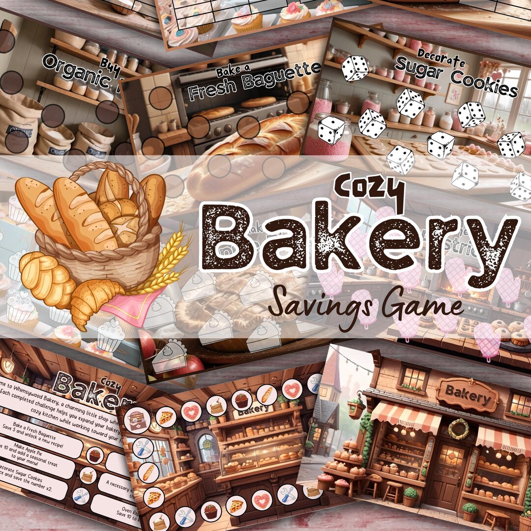 Customizable Bakery Savings Challenge Printable Budget Game Cozy Money ...
