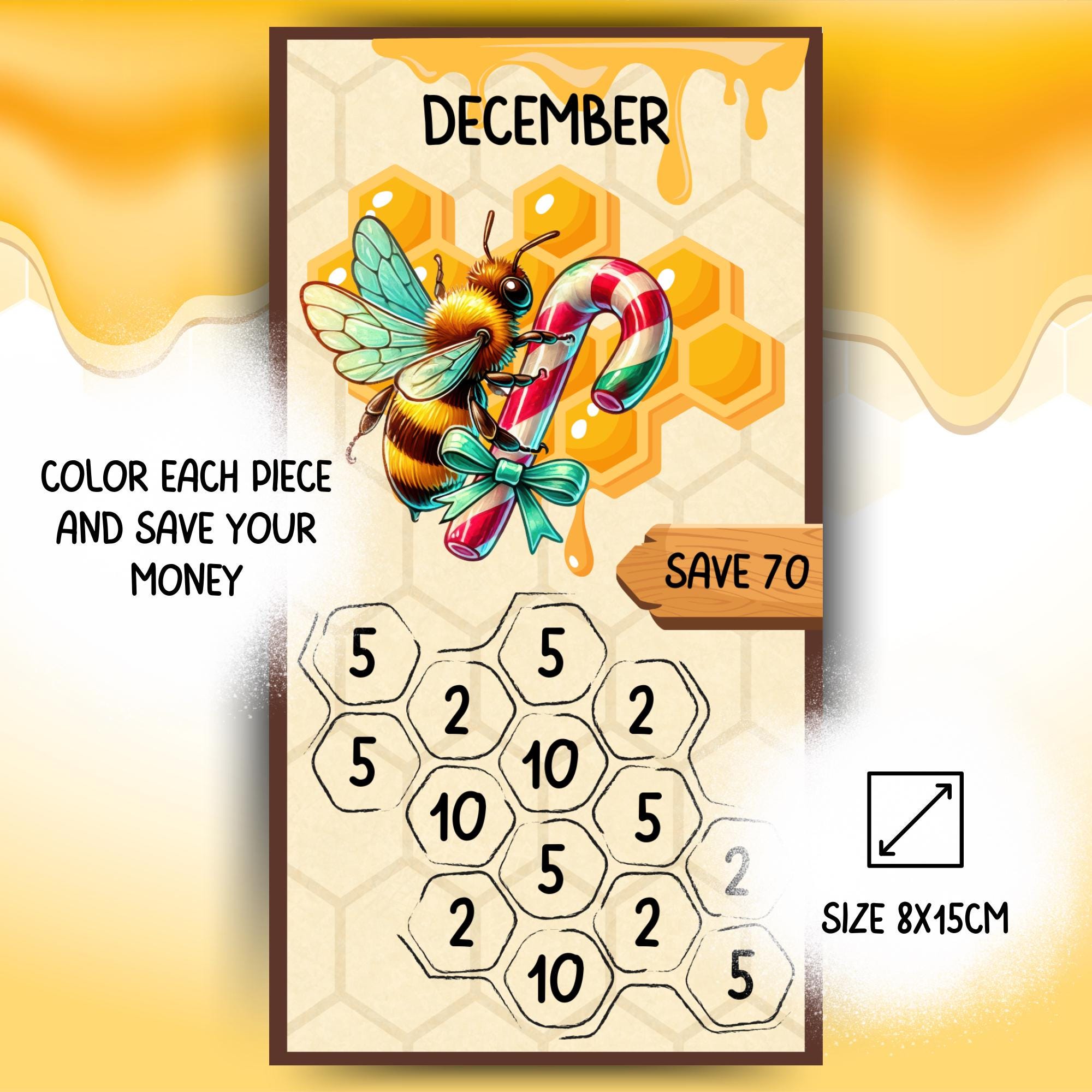 Bees Around the Year Savings Challenges, 12 Months Challenges Bundle ...
