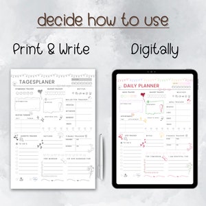 Adorable Daily Planner, Food Log, Health and Fitness Tracker, Gratitude ...