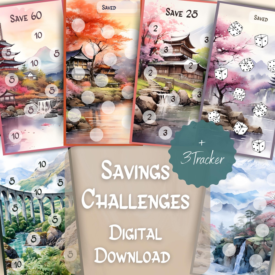 Japanese Savings Challenges, Traveling Mini Savings Challenges Bundle ...