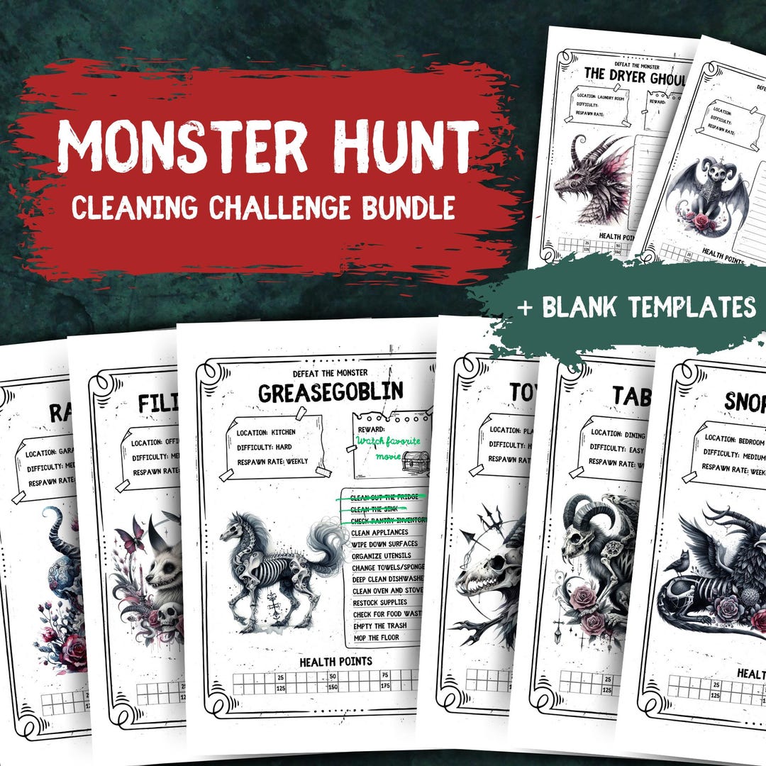 ADHD Cleaning Checklist Game, Adhd Adult Planner Cleaning Game, Adhd ...